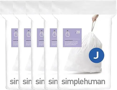 SIMPLEHUMAN Code J Custom Fit Liners With Quick Dispense Packs - 100 Liners
