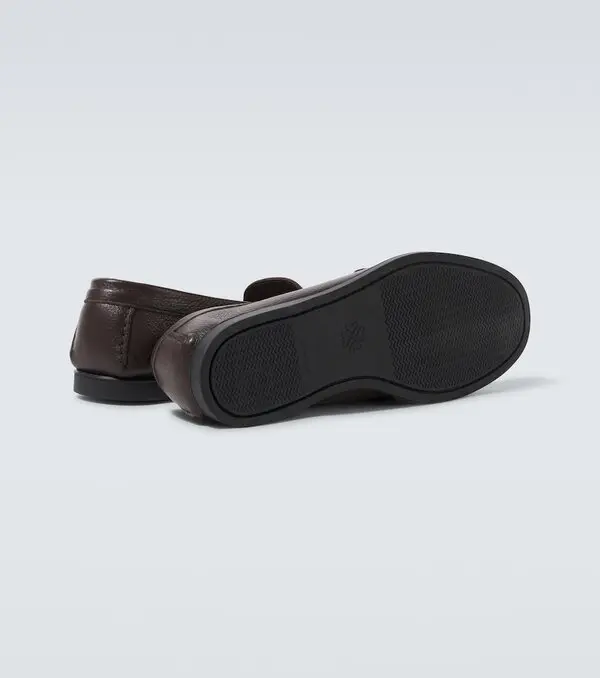 SAMAN AMEL City Leather Loafers - Brown