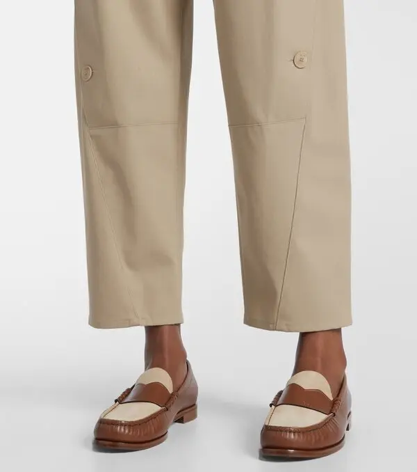 Max Mara Duomo Cotton Straight Pants - Beige