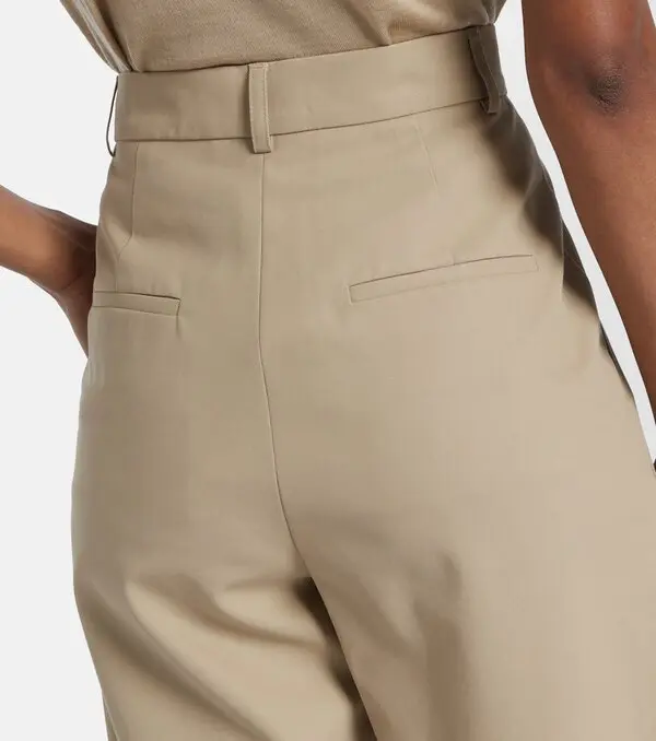 Max Mara Duomo Cotton Straight Pants - Beige
