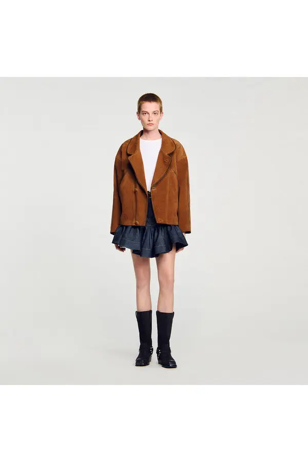 Sandro Oversized Suede Jacket