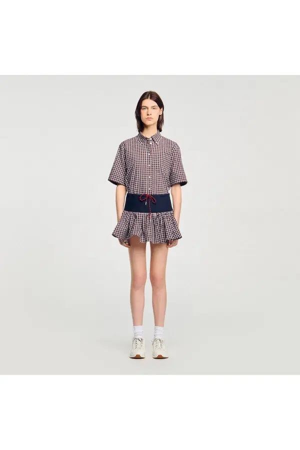 Sandro Checked Skort