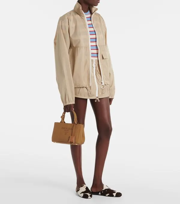 Prada Jardinière Mini Canvas Tote - Brown