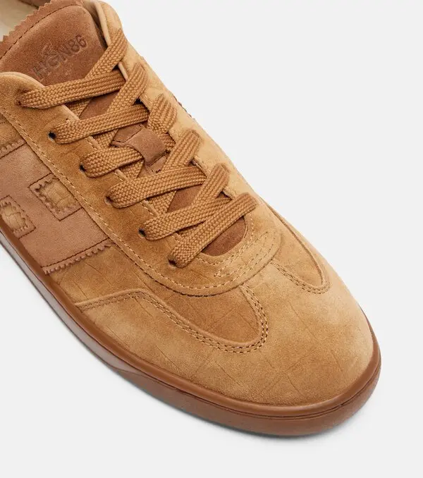 Hogan Croc-effect Suede Sneakers