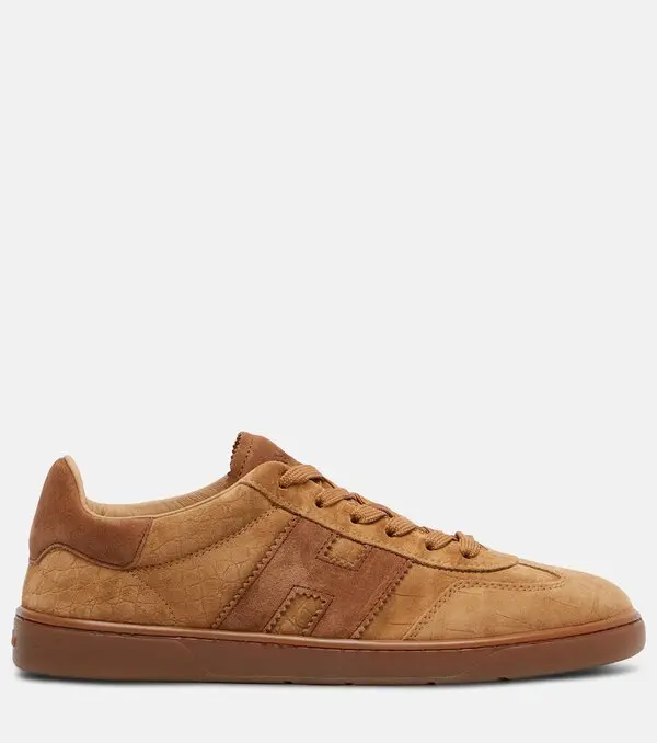 Hogan Croc-effect Suede Sneakers