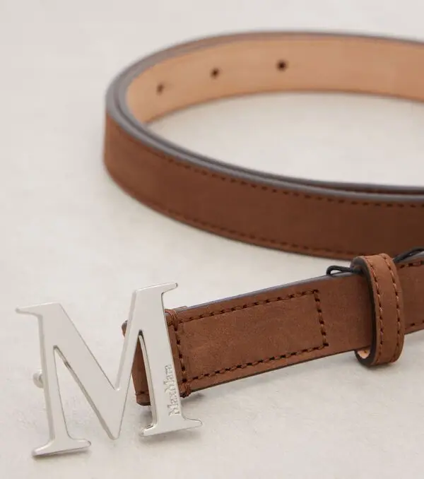 Max Mara Mclassic 20 Logo Suede Belt