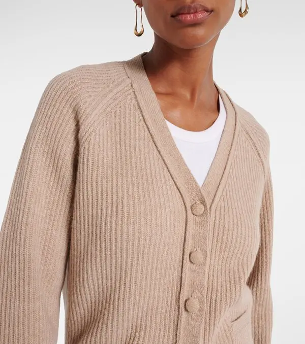 Victoria Beckham Ribbed-knit Wool And Cashmere Cardigan