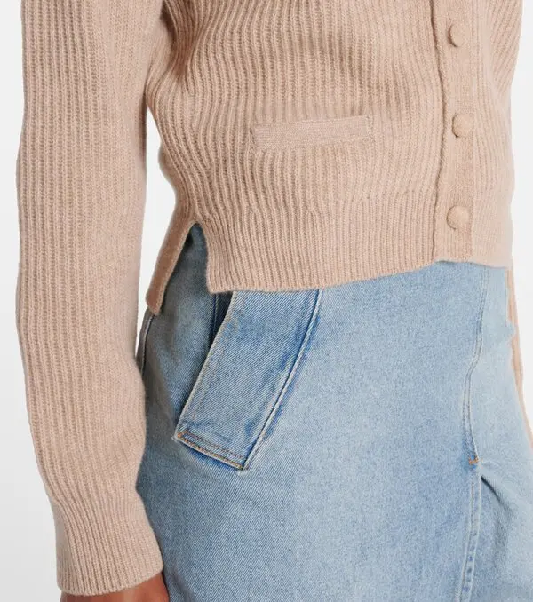 Victoria Beckham Ribbed-knit Wool And Cashmere Cardigan