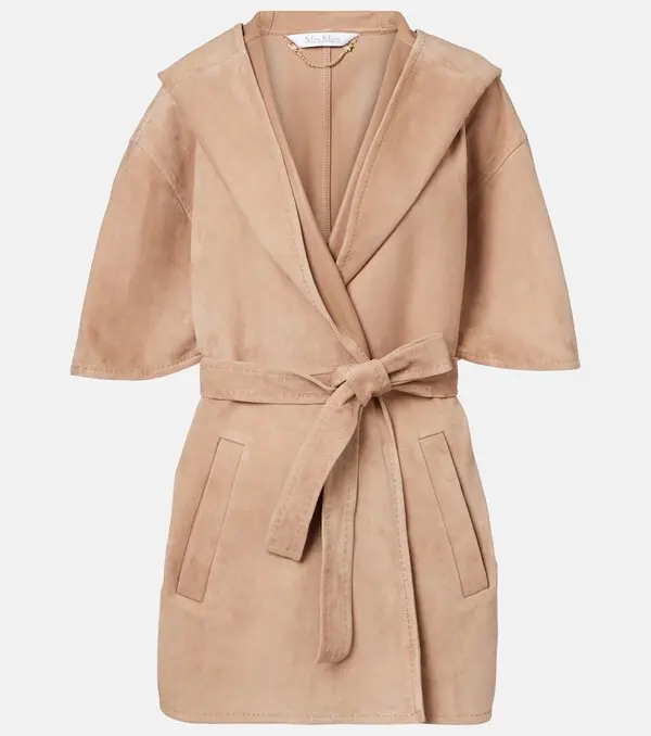 Max Mara Suede Wrap Jacket - Brown