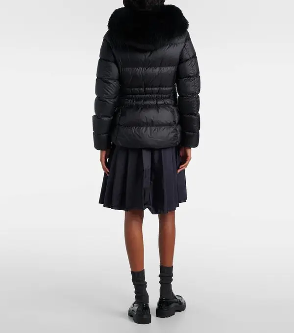 Moncler Boed Shearling-trimmed Down Jacket - Black