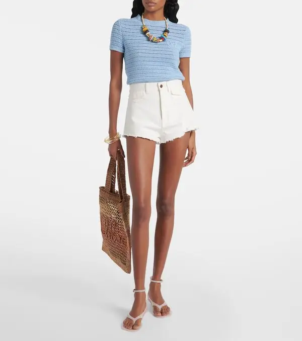 Chloé Distressed Denim Shorts