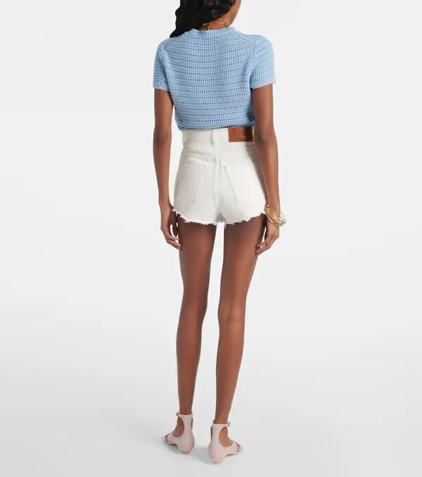 Chloé Distressed Denim Shorts