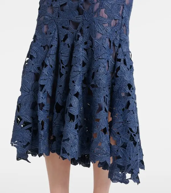 knee length dresses for ladies Oscar de la Renta Guipure Lace Midi Dress  Runway Catalog