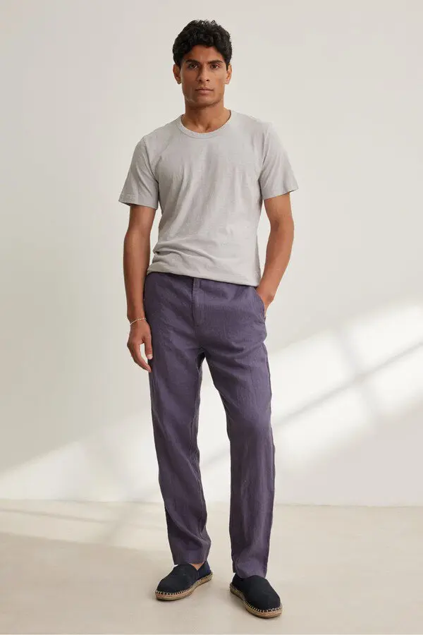 Velvet By Graham & Spencer Alf Linen Pant - Red