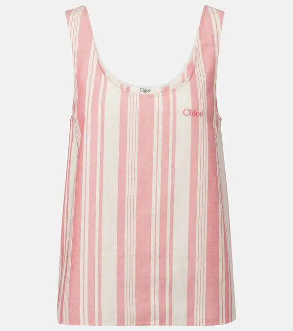 Chloé Logo Striped Cotton Top