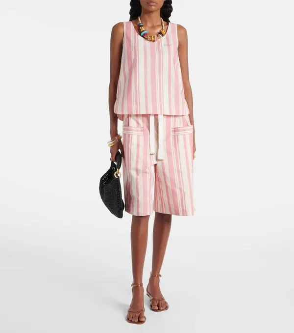 Chloé Logo Striped Cotton Top