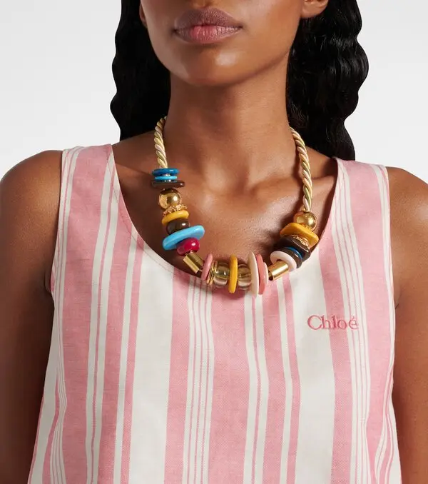 Chloé Logo Striped Cotton Top