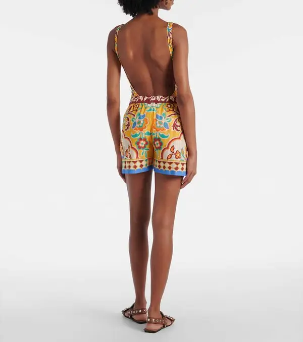 Etro Printed Cotton And Silk Shorts - Multicoloured