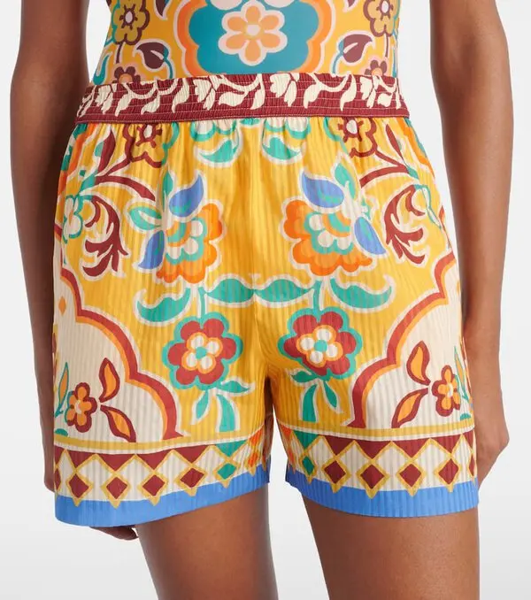 Etro Printed Cotton And Silk Shorts - Multicoloured