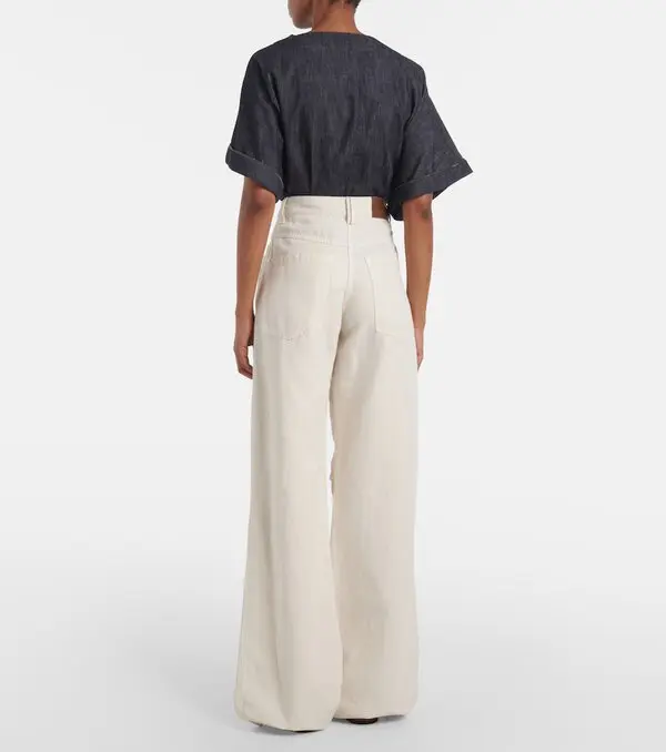 Brunello Cucinelli Wide-leg Jeans - White