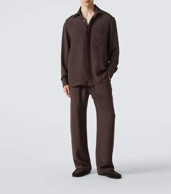 SAMAN AMEL Silk Shirt - Brown