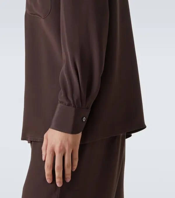 SAMAN AMEL Silk Shirt - Brown