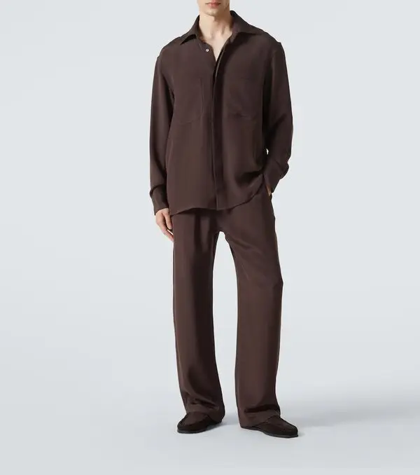 SAMAN AMEL Silk Shirt - Brown
