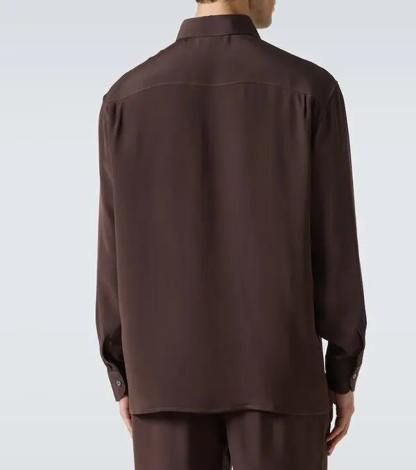 SAMAN AMEL Silk Shirt - Brown