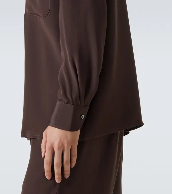 SAMAN AMEL Silk Shirt - Brown