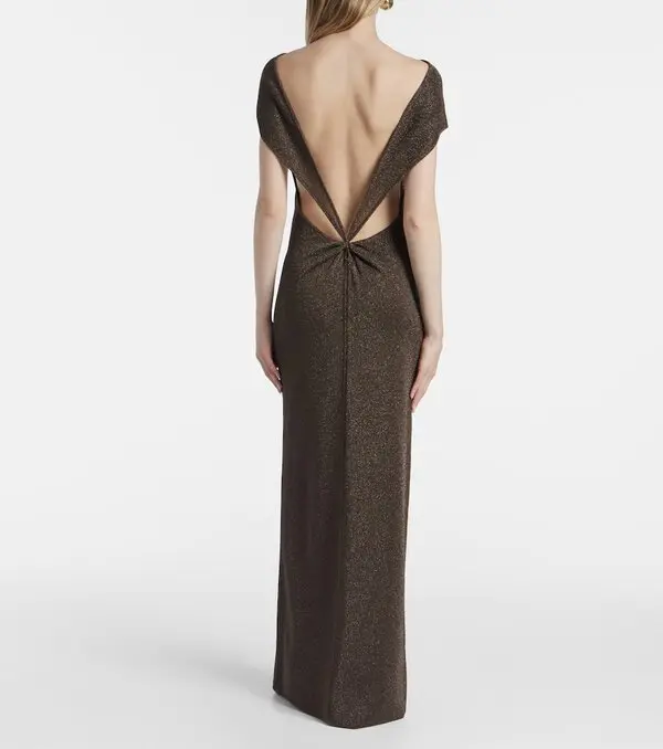 Max Mara Open-back Maxi Dress - Brown