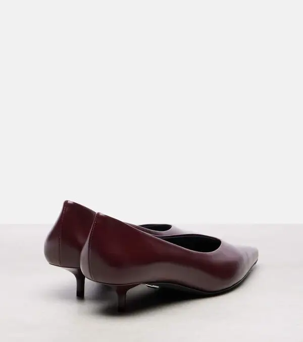 Max Mara Leather Pointed-toe Pumps - Burgundy