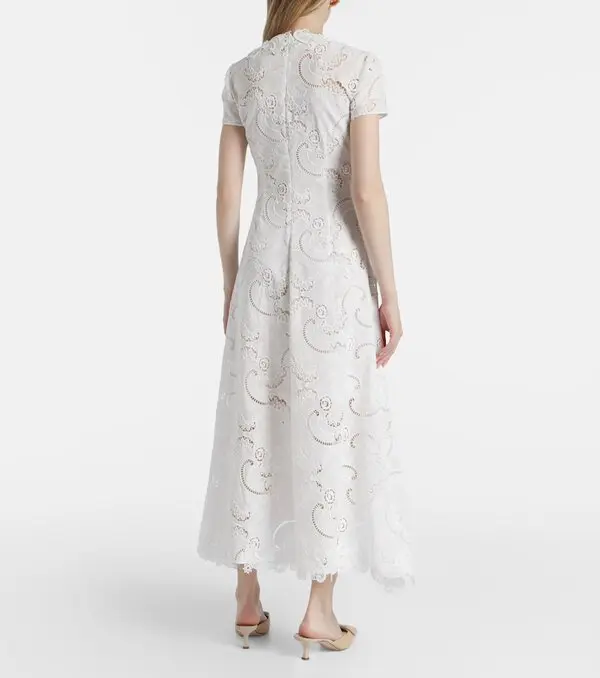 Oscar De La Renta Guipure Lace Midi Dress