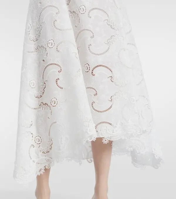 Oscar De La Renta Guipure Lace Midi Dress