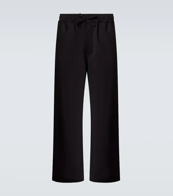 SAMAN AMEL Wool Wide-leg Pants - Black