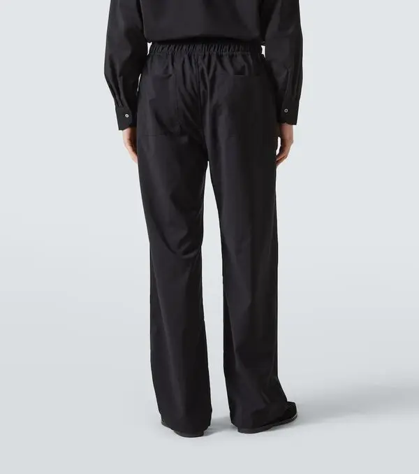 SAMAN AMEL Wool Wide-leg Pants - Black