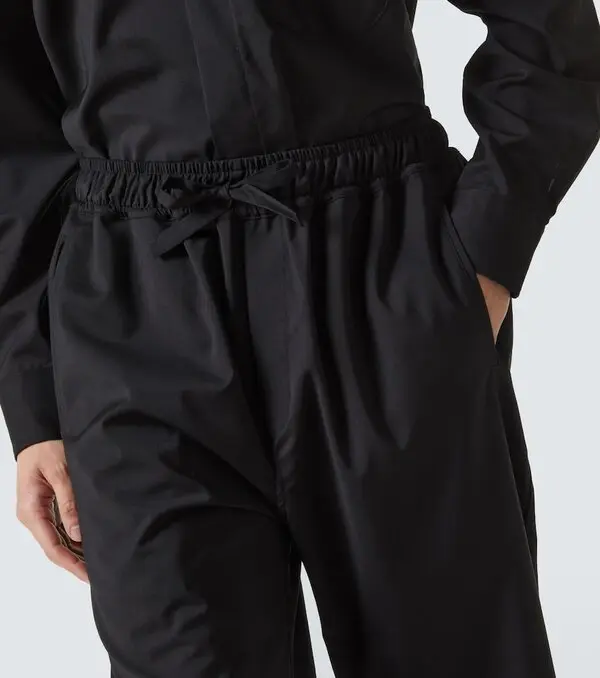 SAMAN AMEL Wool Wide-leg Pants - Black