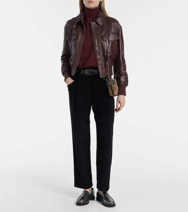 Brunello Cucinelli Cotton Corduroy Trousers - Black