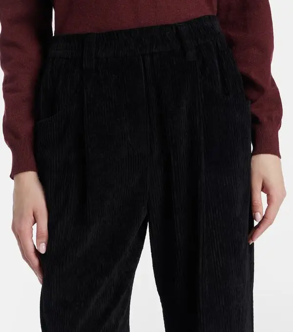 Brunello Cucinelli Cotton Corduroy Trousers - Black