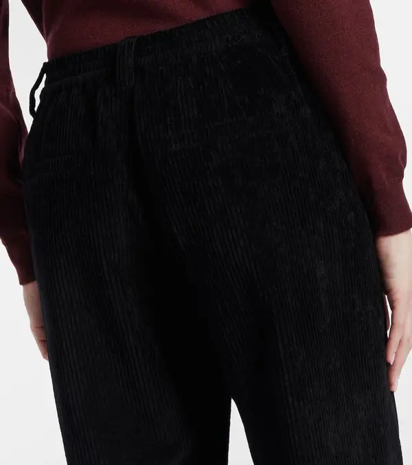 Brunello Cucinelli Cotton Corduroy Trousers - Black