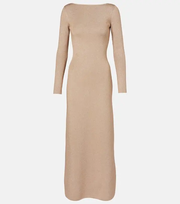 Max Mara Bracco Pen-back Maxi Dress - Beige