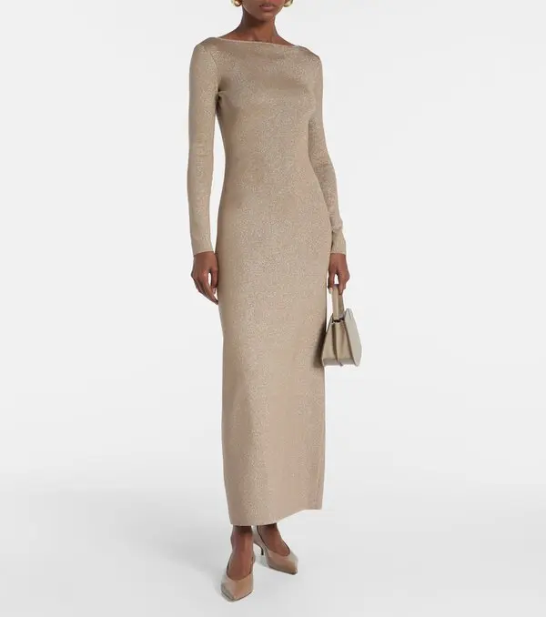 Max Mara Bracco Pen-back Maxi Dress - Beige