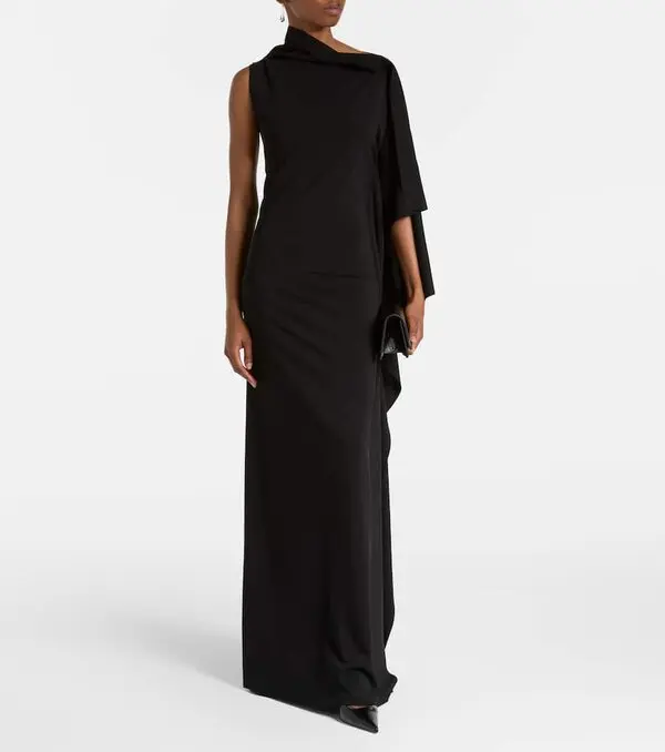 Sportmax Draped Asymmetric Maxi Dress