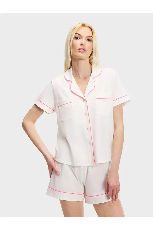 SARAH ALEXANDRA Shorties Pajama Set: Lip Service - Pink