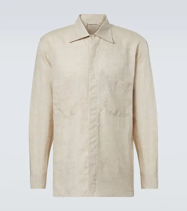 SAMAN AMEL Linen Shirt - Beige