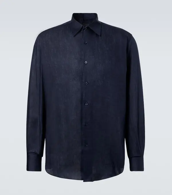 SAMAN AMEL Linen Shirt - Blue
