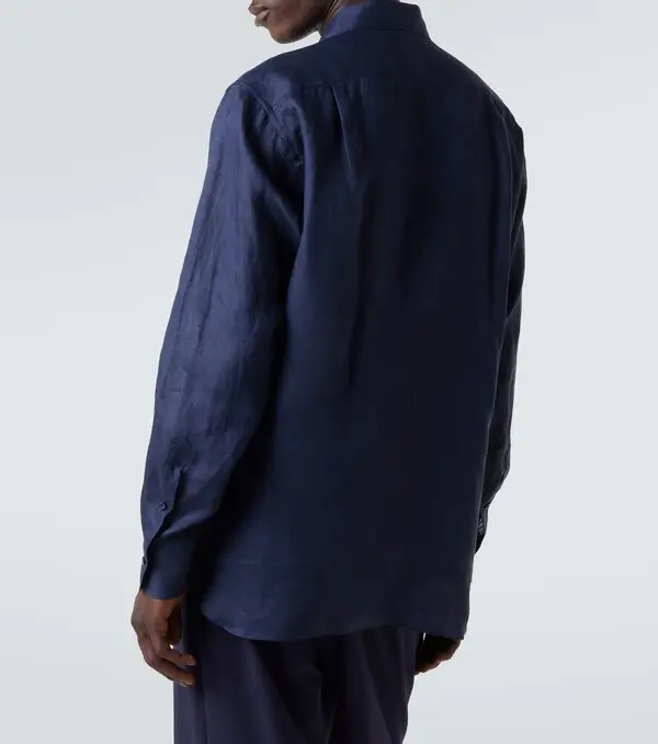 SAMAN AMEL Linen Shirt - Blue