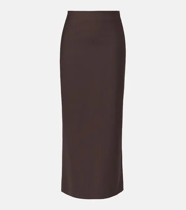 Brunello Cucinelli Wool-blend Maxi Skirt - Brown