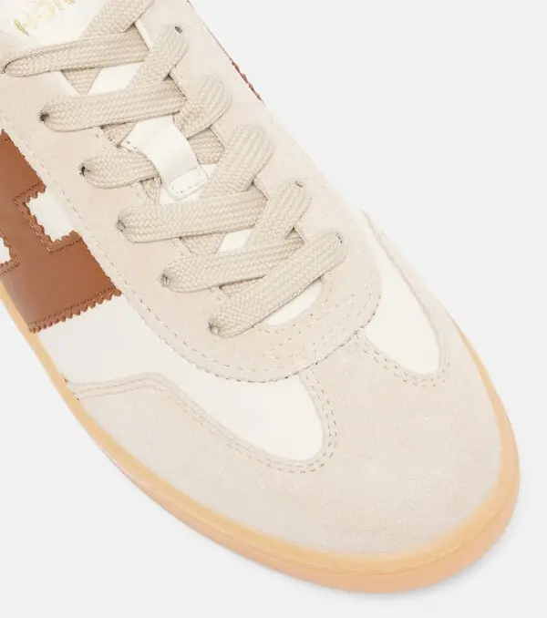 Hogan Cool Leather And Suede Sneakers - Beige