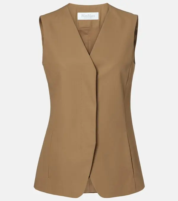 Max Mara Cotton Twill Vest - Brown
