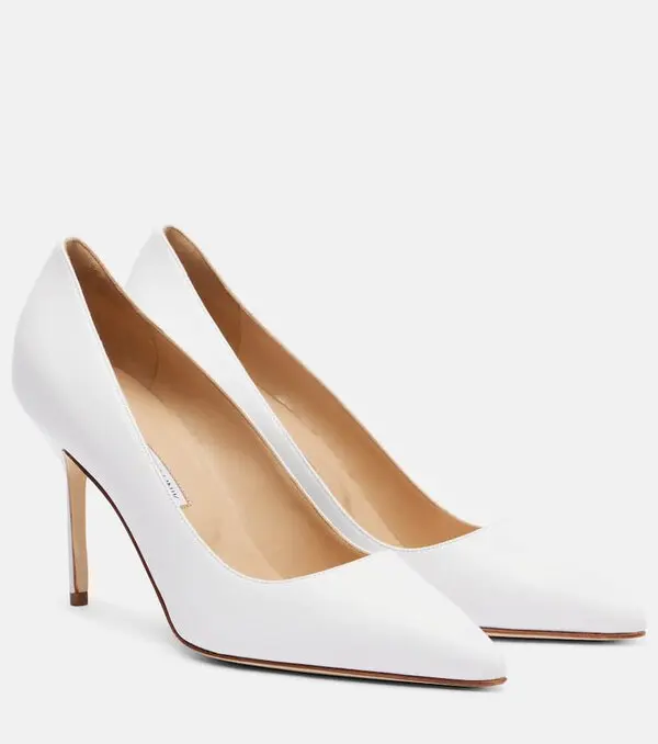 Manolo Blahnik Bb 90 Leather Pumps - White